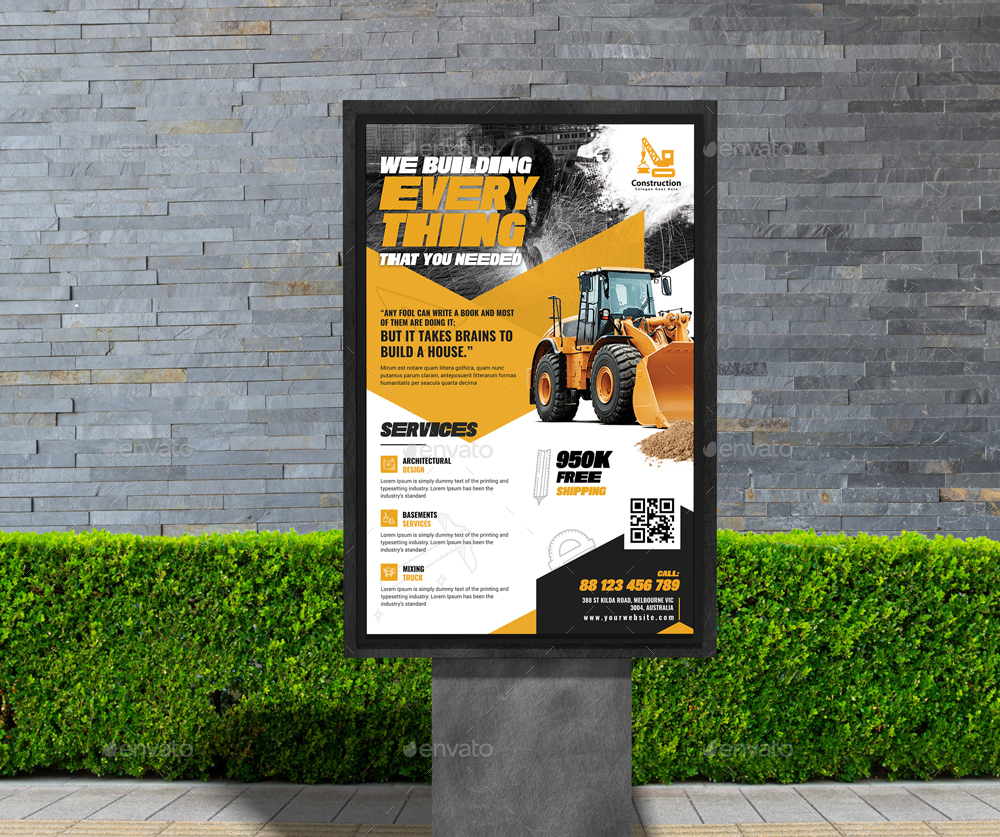 Construction Poster Template, Print Templates | GraphicRiver