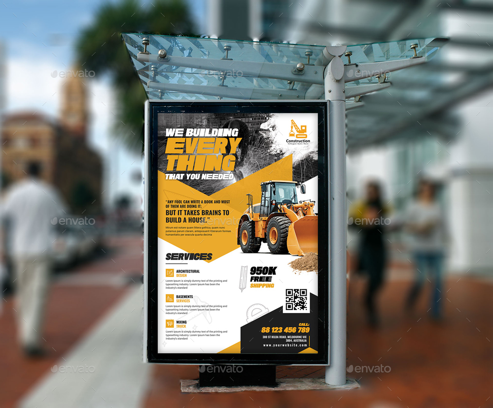 Construction Poster Template, Print Templates | GraphicRiver