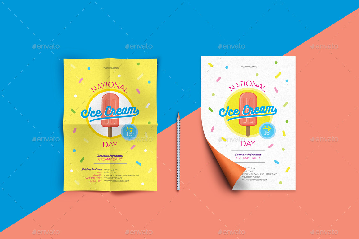 National Ice Cream Day Flyer Template, Print Templates | GraphicRiver