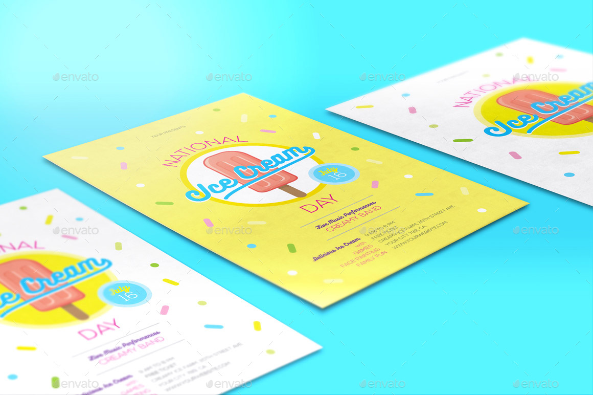 National Ice Cream Day Flyer Template, Print Templates | GraphicRiver