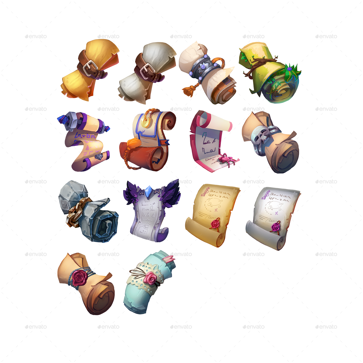 Scroll Icons Pack, Game Assets | GraphicRiver