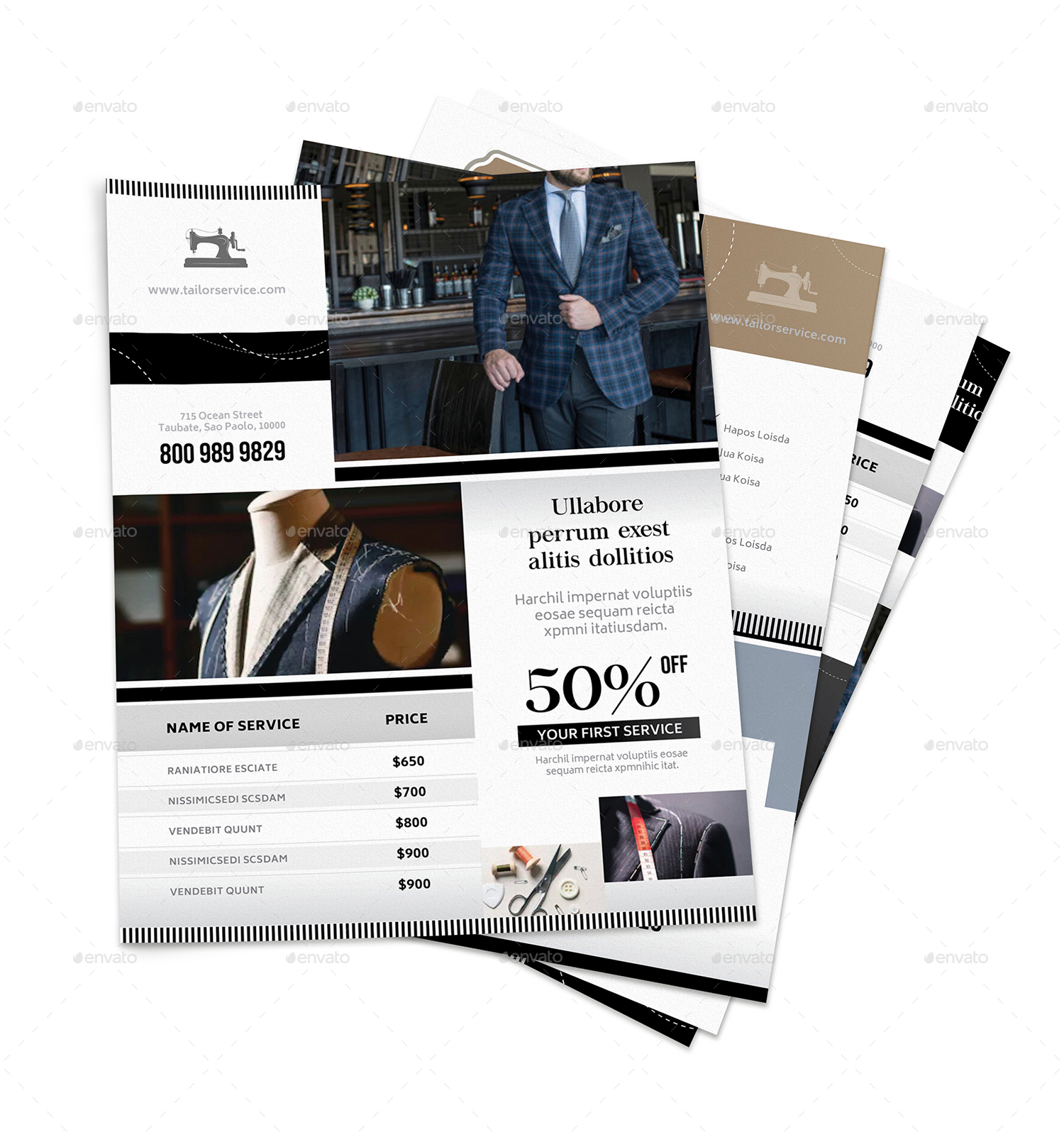 Tailor Shop Flyers – 4 Options, Print Templates | GraphicRiver