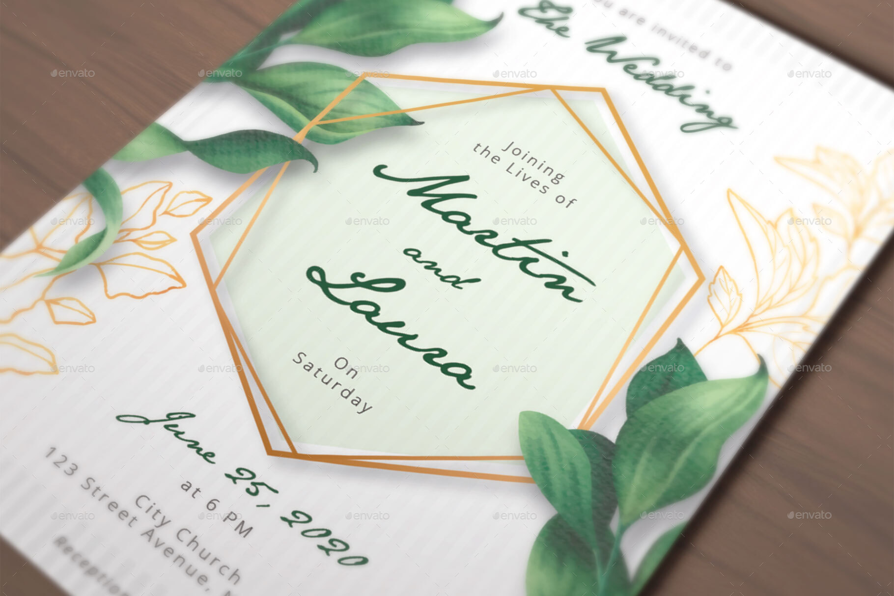 Floral Invitation Template Simple Set, Print Templates | GraphicRiver