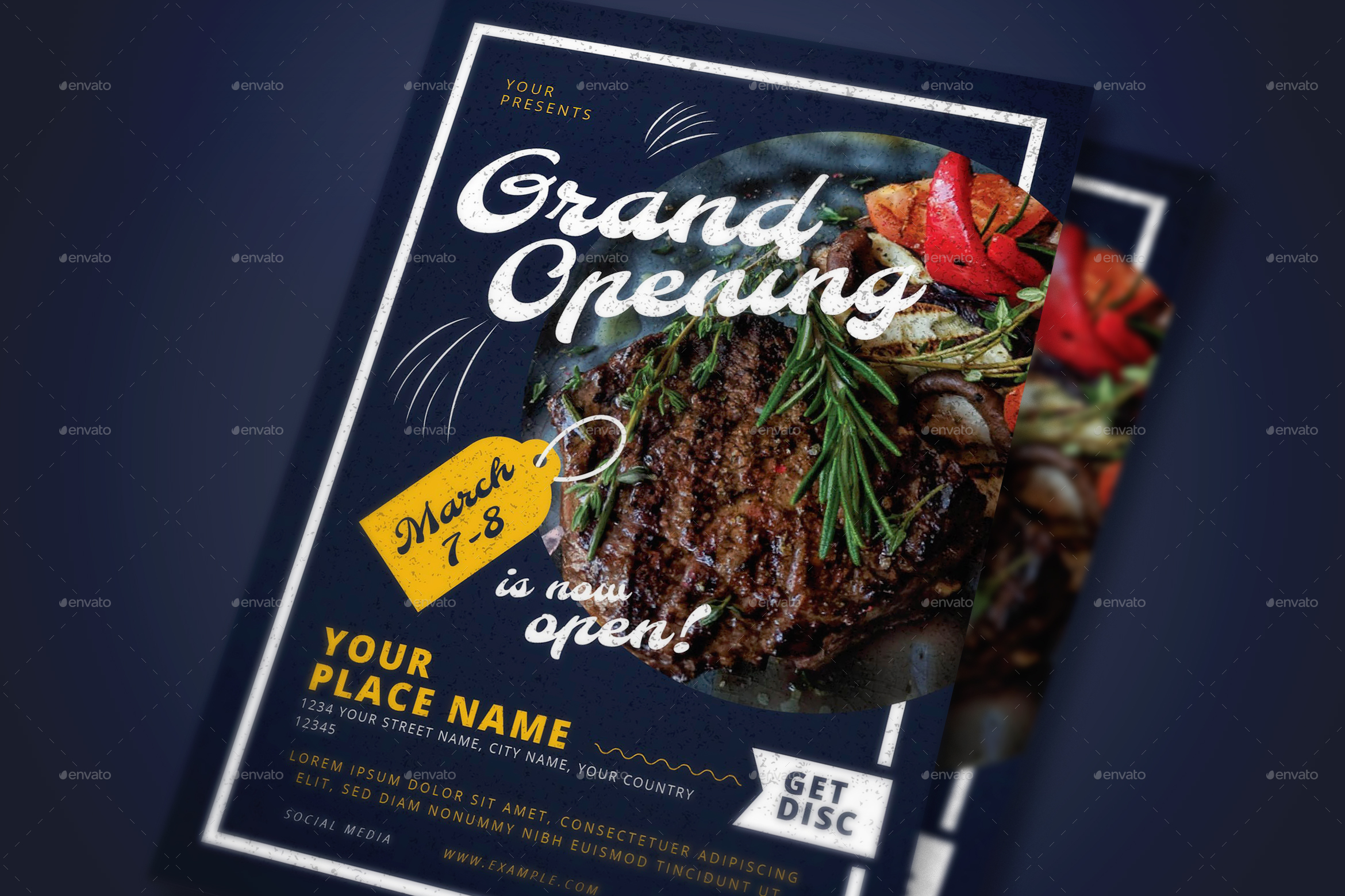 Grand Opening Restaurant Flyer Pack, Print Templates | GraphicRiver