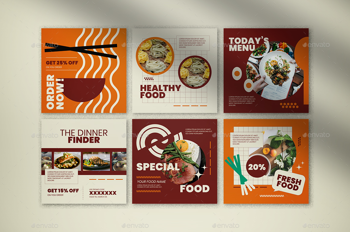 Food Instagram Pack, Web Elements | GraphicRiver