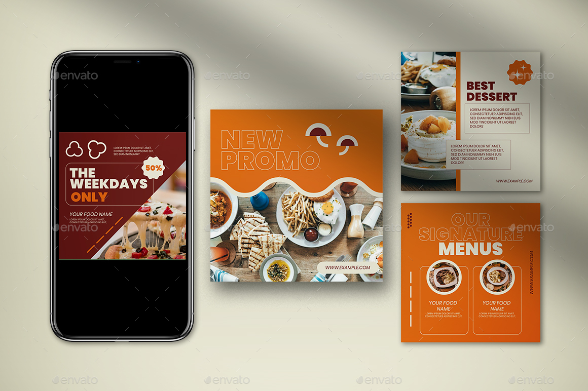 Food Instagram Pack, Web Elements | GraphicRiver