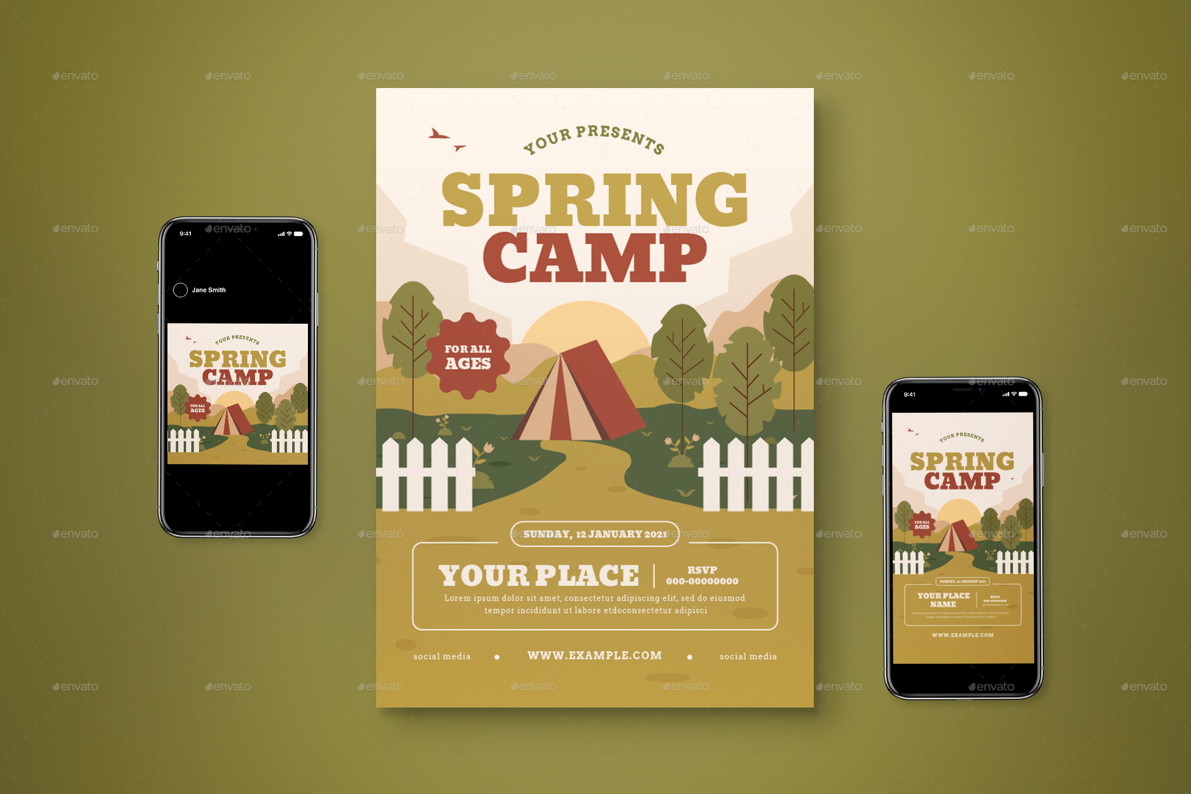 Spring Camp Flyer Pack by graphicook | GraphicRiver