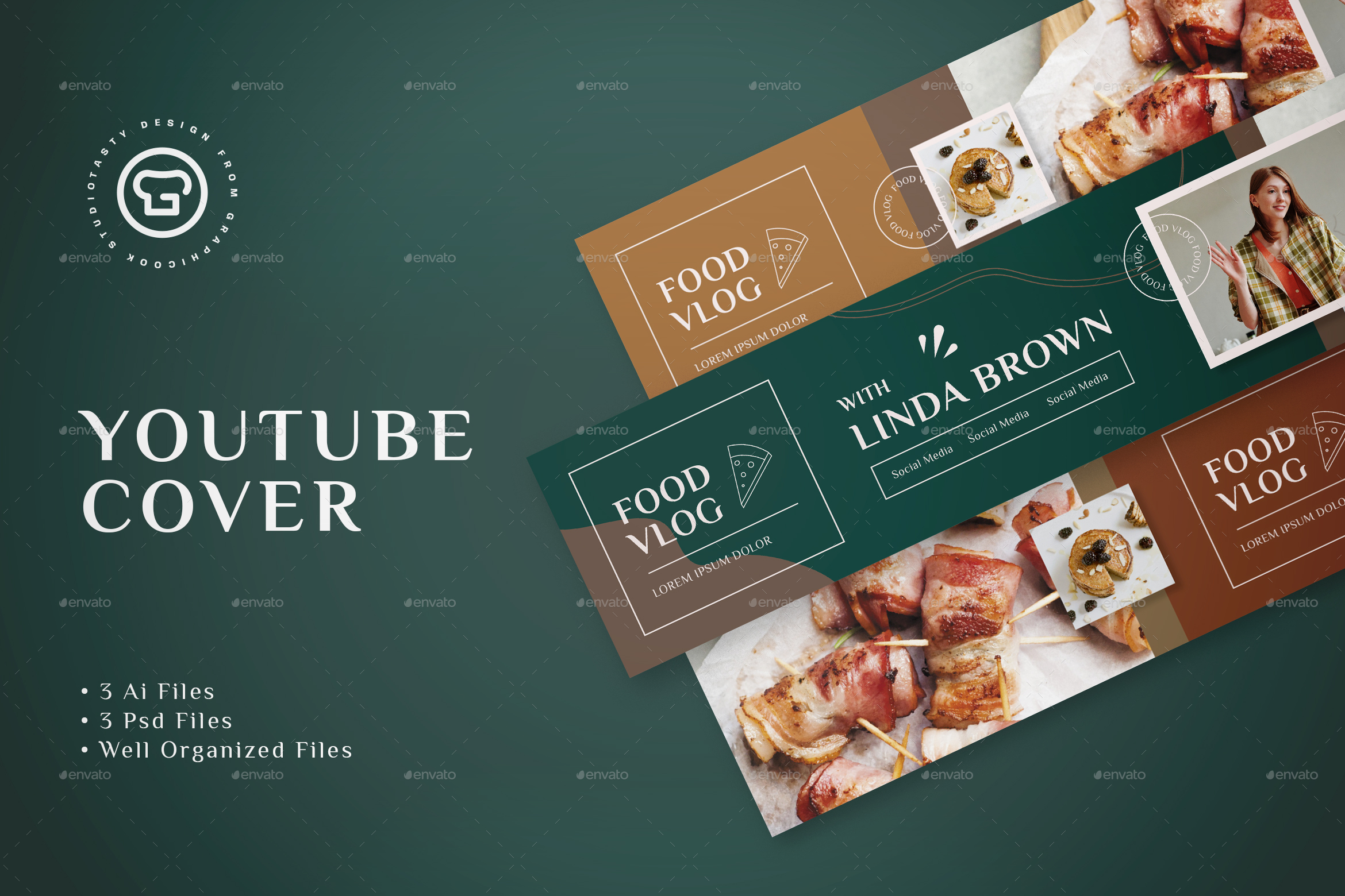 Food Vlog Youtube Cover, Web Elements | GraphicRiver