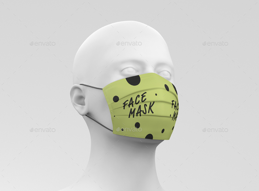 Face Mask Mockup Head Medical, Graphics | GraphicRiver