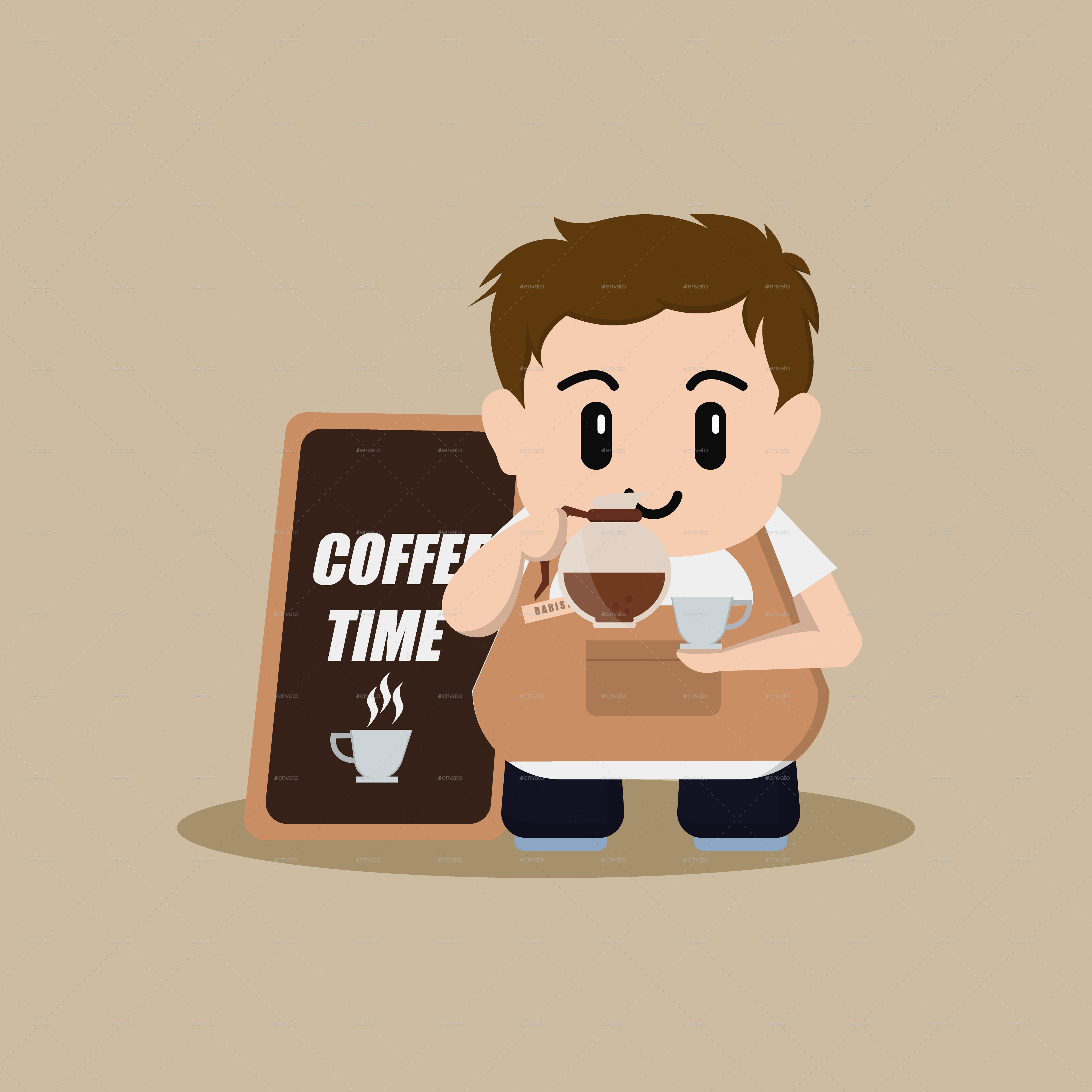 Barista Character Collection, Vectors | GraphicRiver