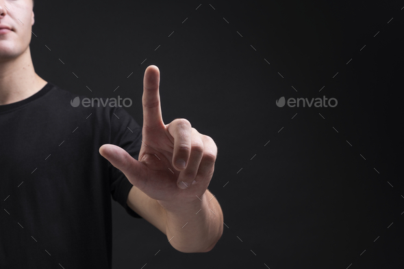 Human hands reaching to touch the screen digital technology social ...