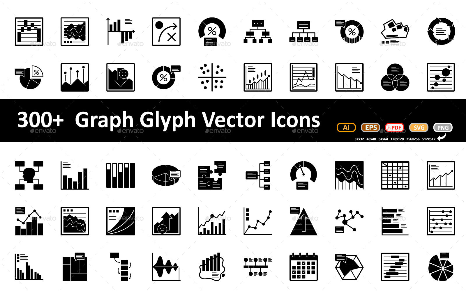 Graph Isolated Vector icons, Icons | GraphicRiver