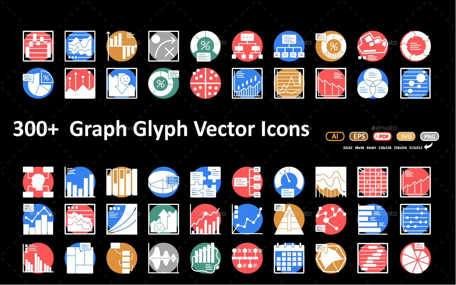 Graph Isolated Vector icons, Icons | GraphicRiver