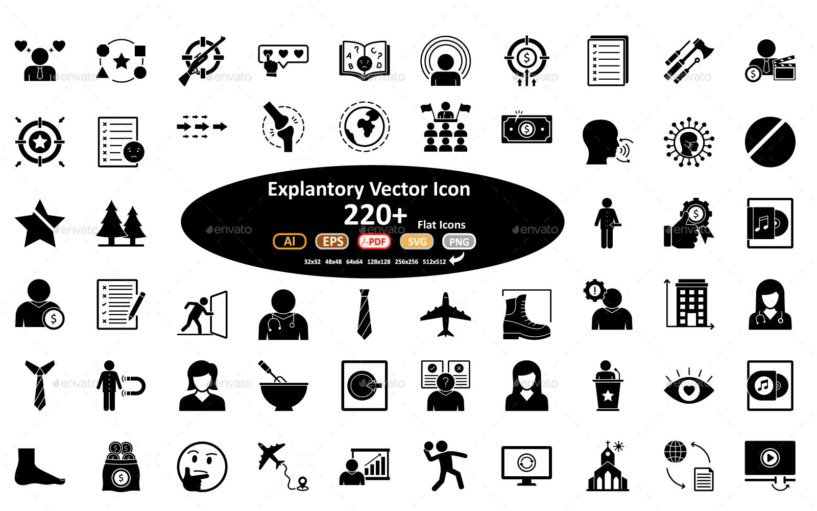 Explanatory icons, Icons | GraphicRiver