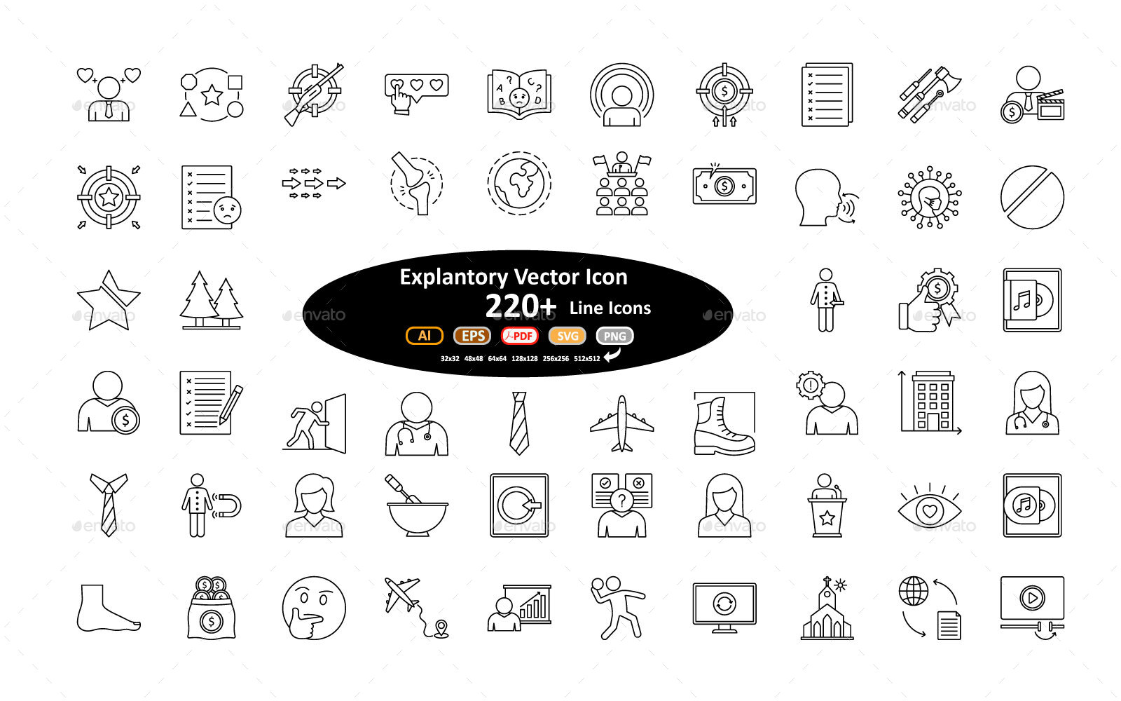 Explanatory icons, Icons | GraphicRiver