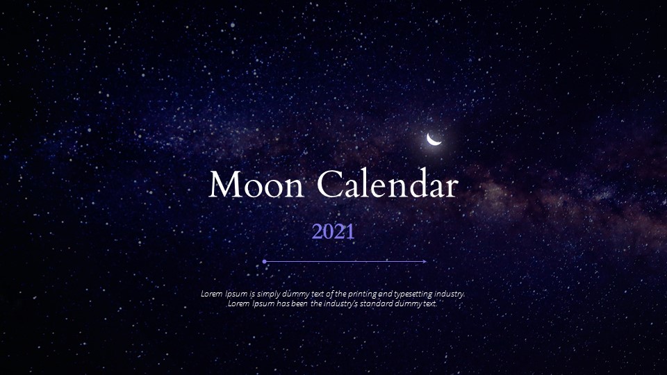 Moon Calendar 2021 PowerPoint Presentation Template, Presentation Templates