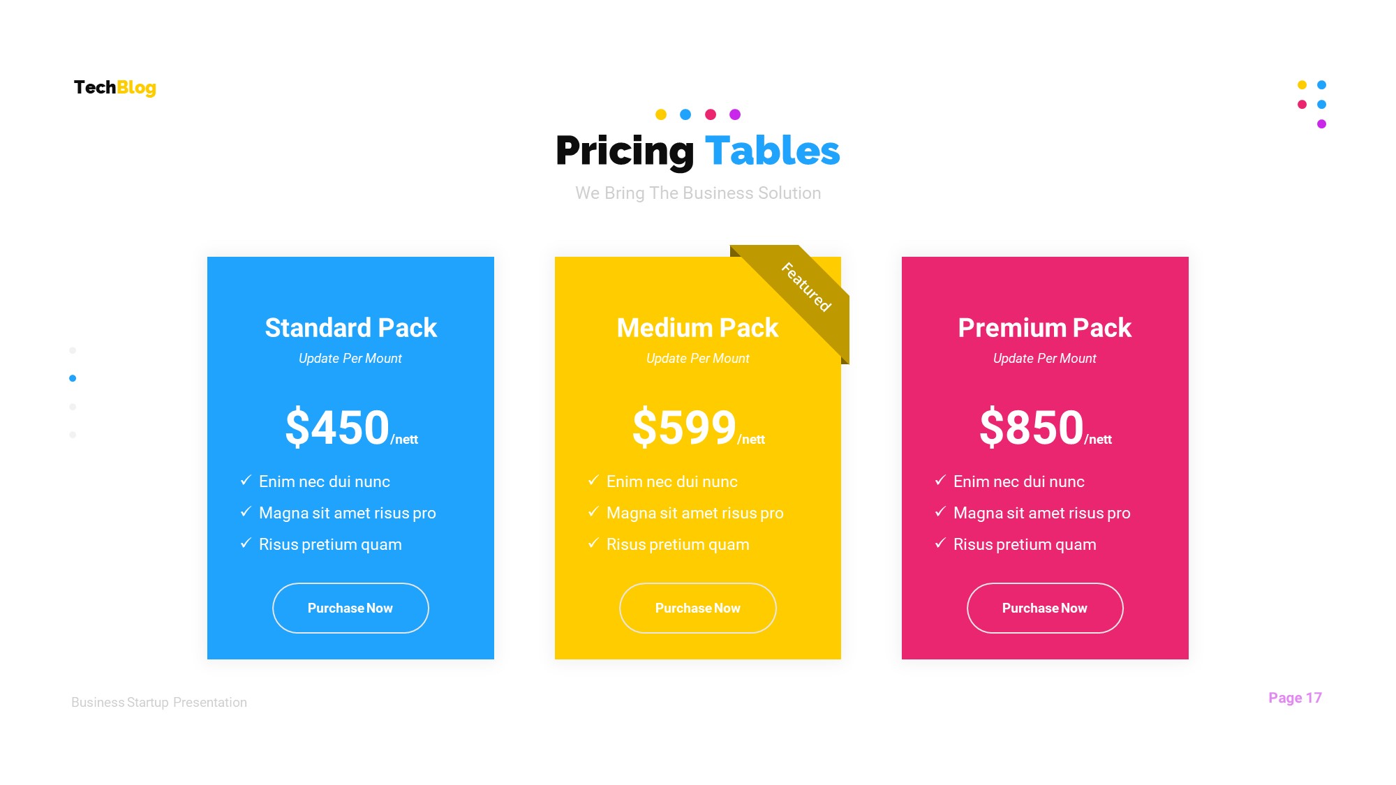 TechBlog Business Solution Presentation Template, Presentation Templates