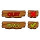 Set of Vector Wooden Buttons Play and Quit, Vectors | GraphicRiver