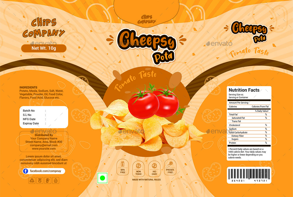Chips Packaging Template, Print Templates | GraphicRiver