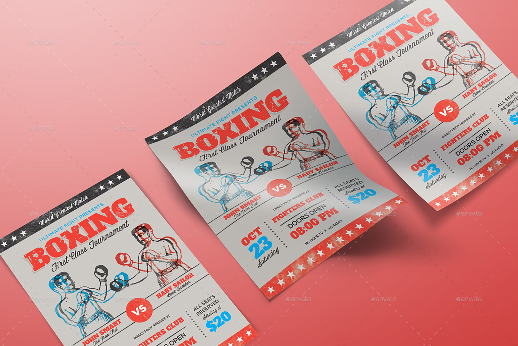 Boxing Tournament Flyer Template by messenj4h | GraphicRiver