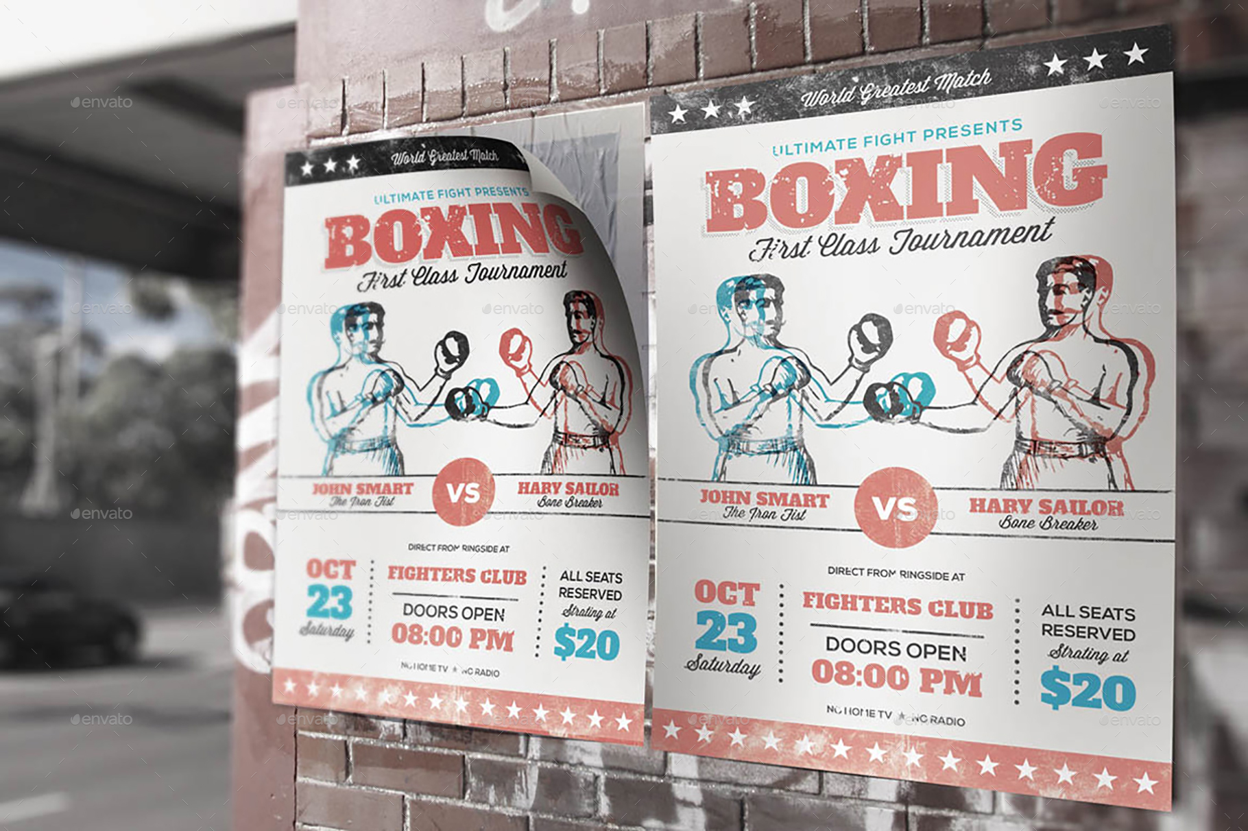 Boxing Tournament Flyer Template by messenj4h | GraphicRiver