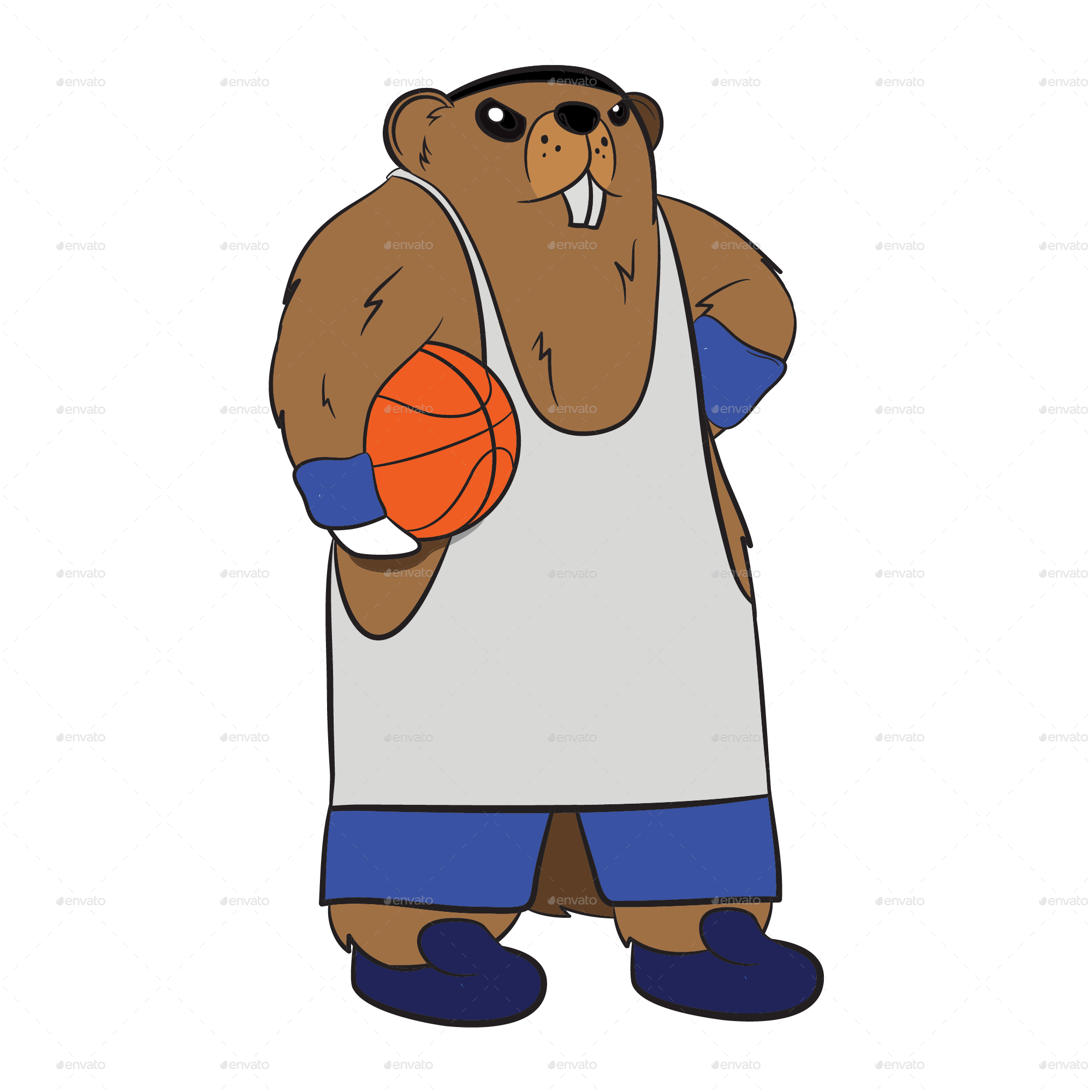 Groundhog Character in 17 different professions for Groundhog Day, Vectors