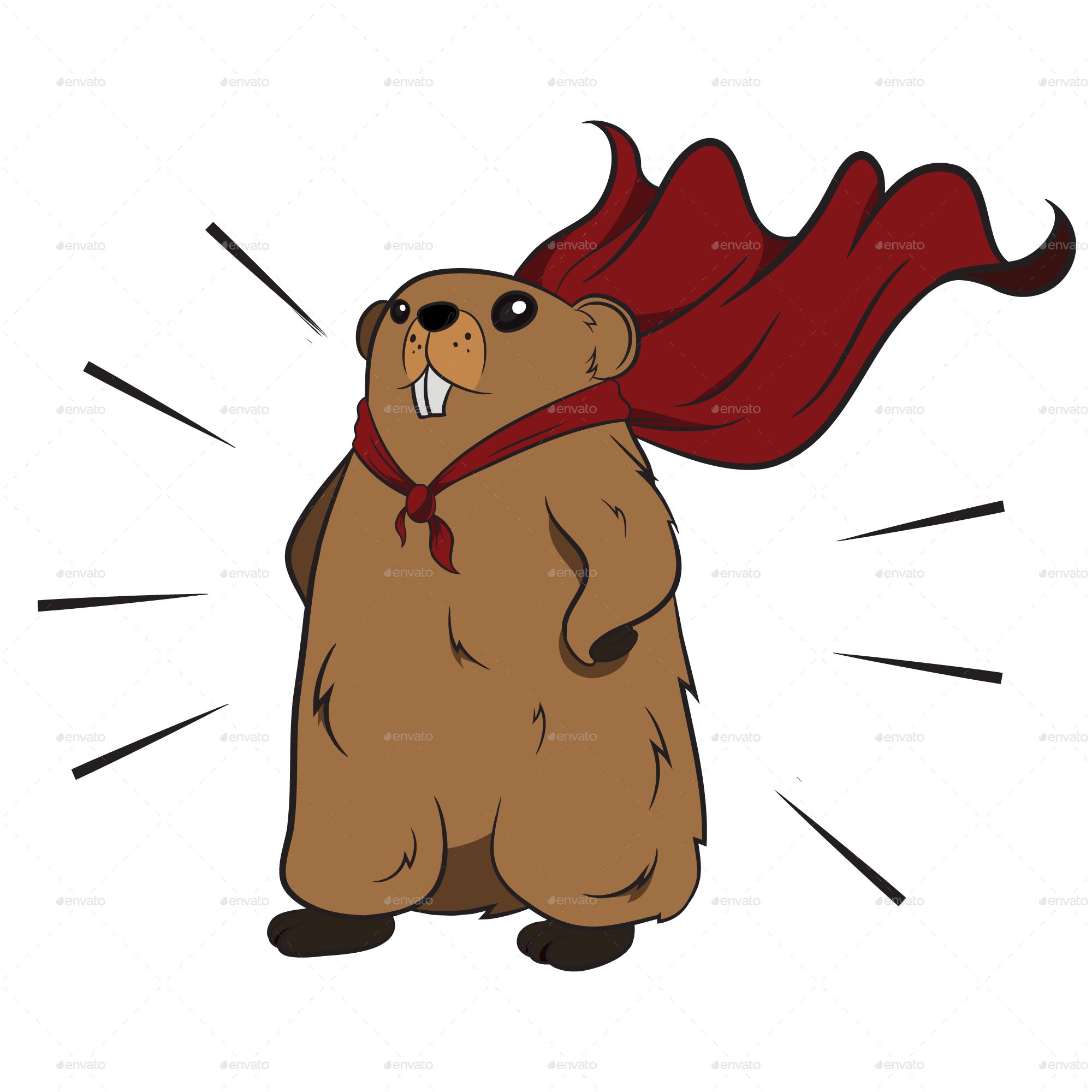 Groundhog Character in 17 different professions for Groundhog Day, Vectors