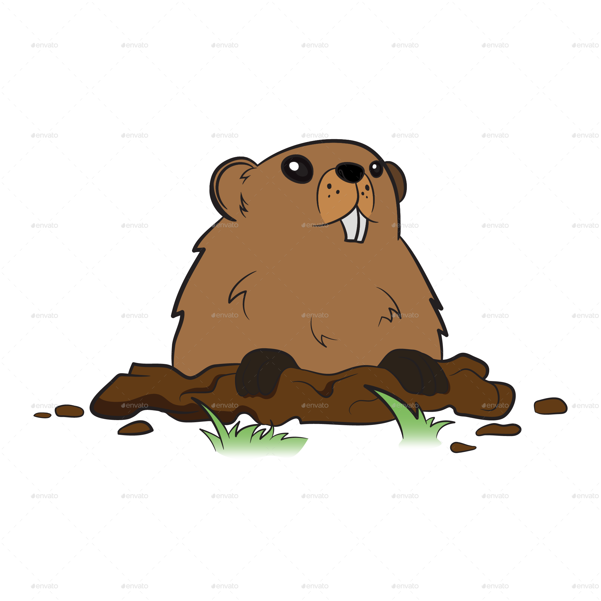 Groundhog Character in 17 different professions for Groundhog Day, Vectors