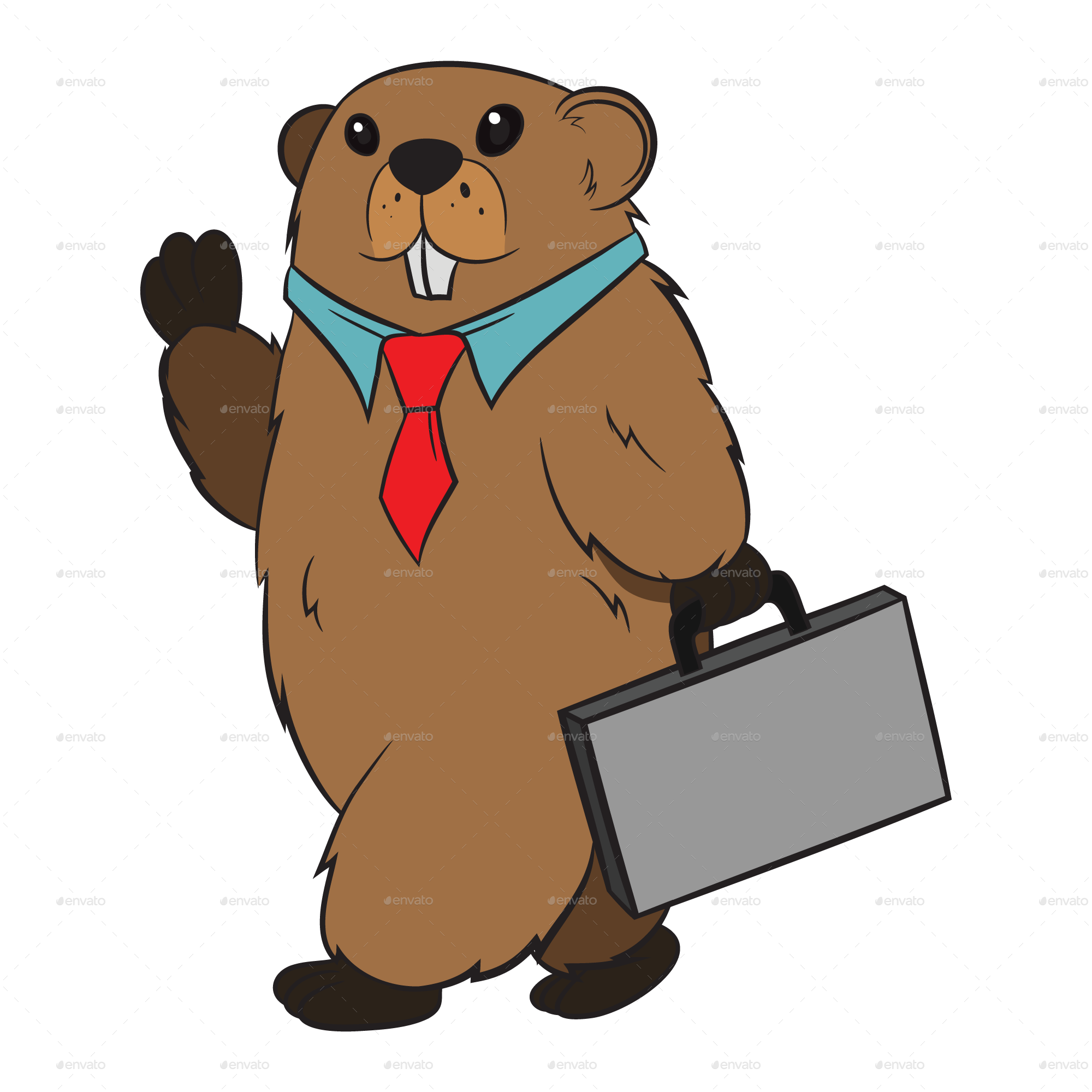 Groundhog Character in 17 different professions for Groundhog Day, Vectors
