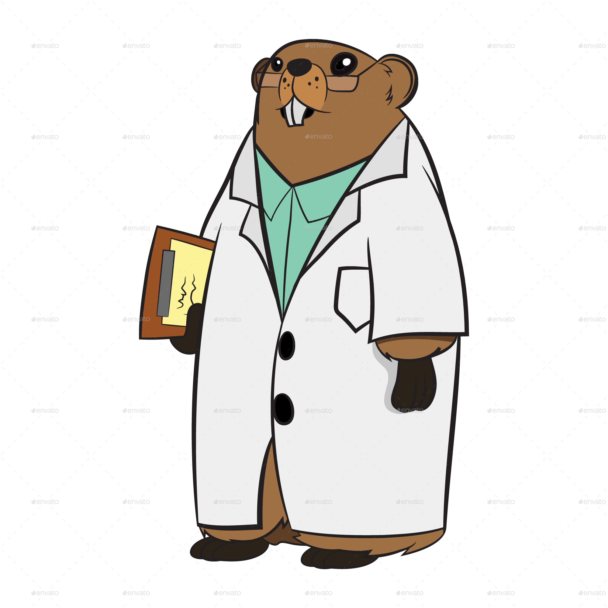Groundhog Character in 17 different professions for Groundhog Day, Vectors