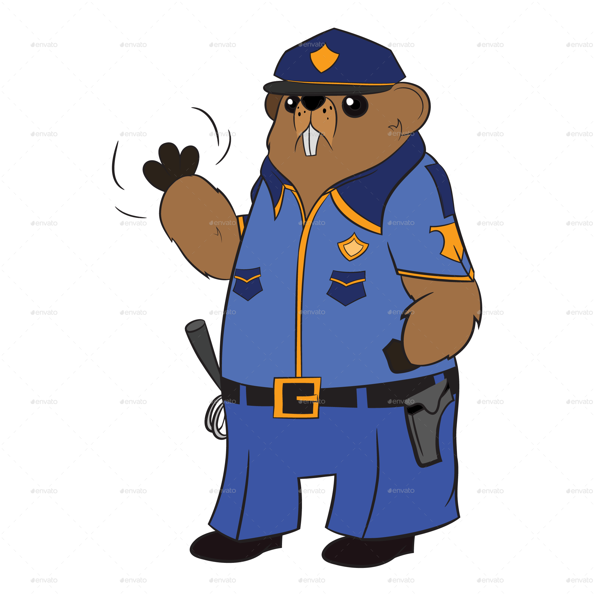 Groundhog Character in 17 different professions for Groundhog Day, Vectors