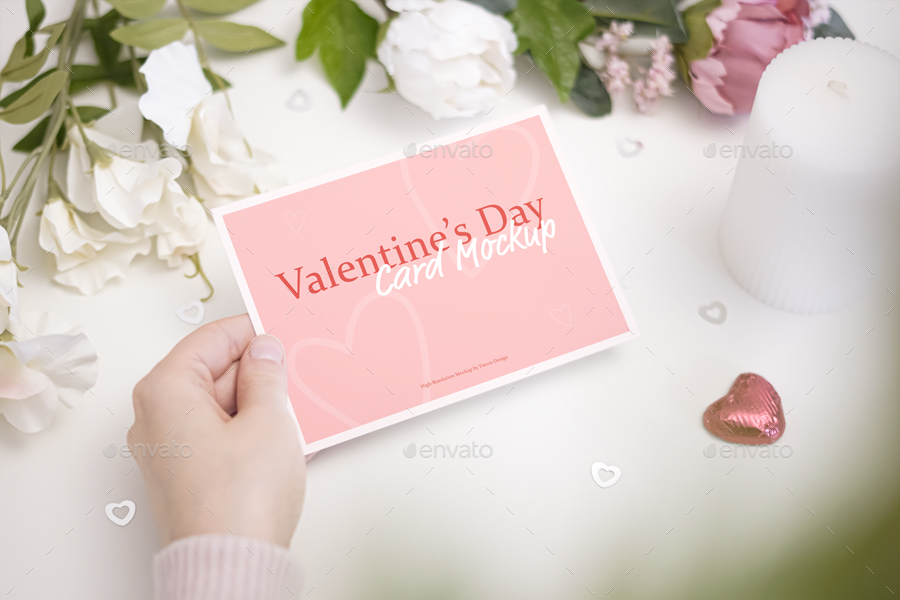 Valentines Day Card Mockup, Graphics | GraphicRiver