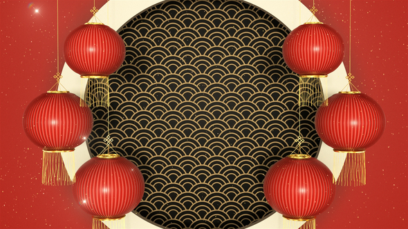 Chinese Lanterns Frame Glitter 14, Motion Graphics | VideoHive
