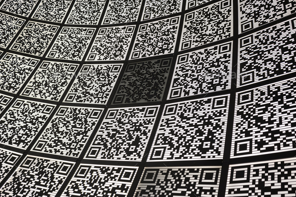 Abstract QR code background (abbreviated from Quick Response code ...