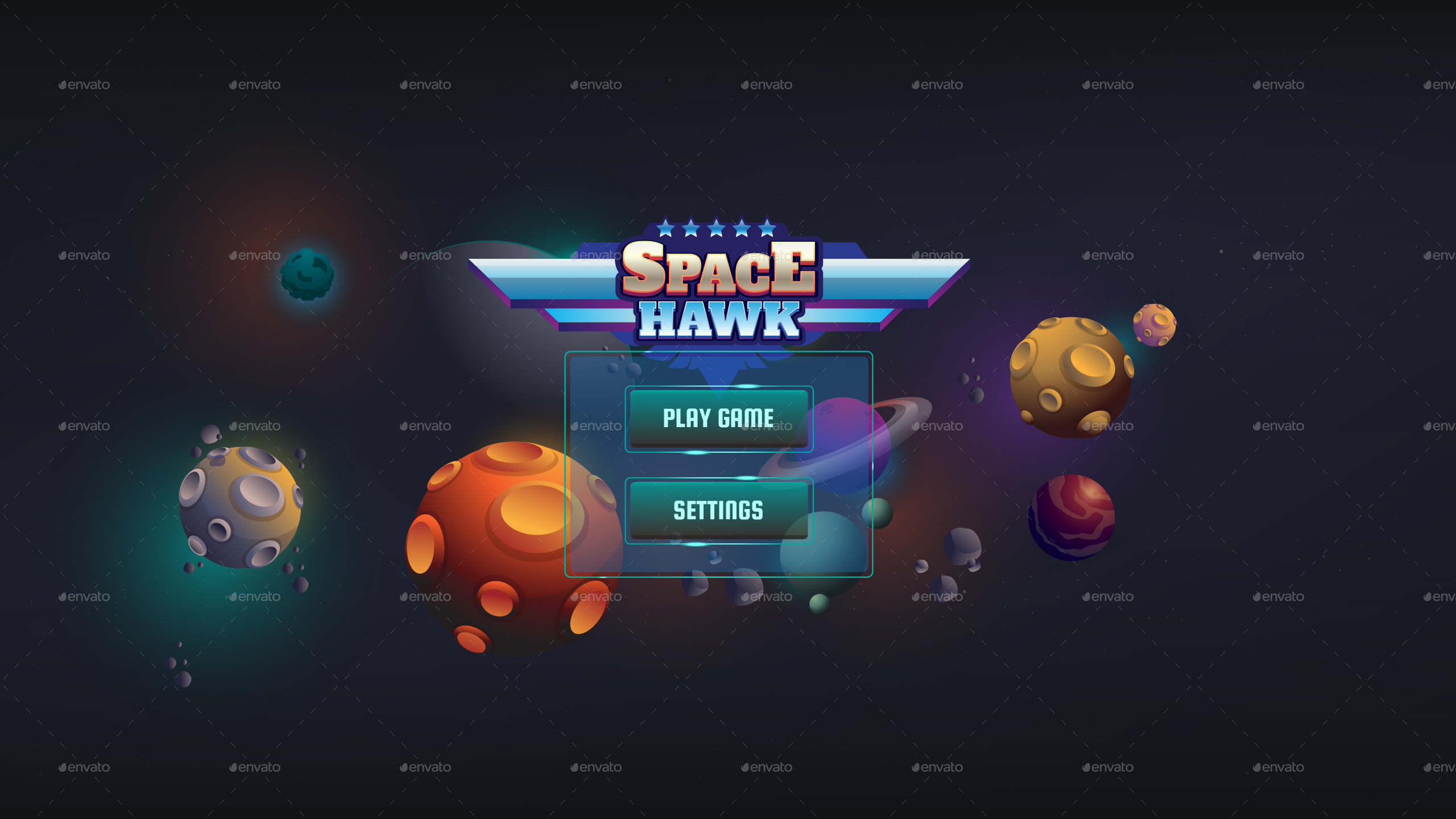 Space Shooter UI, Game Assets | GraphicRiver