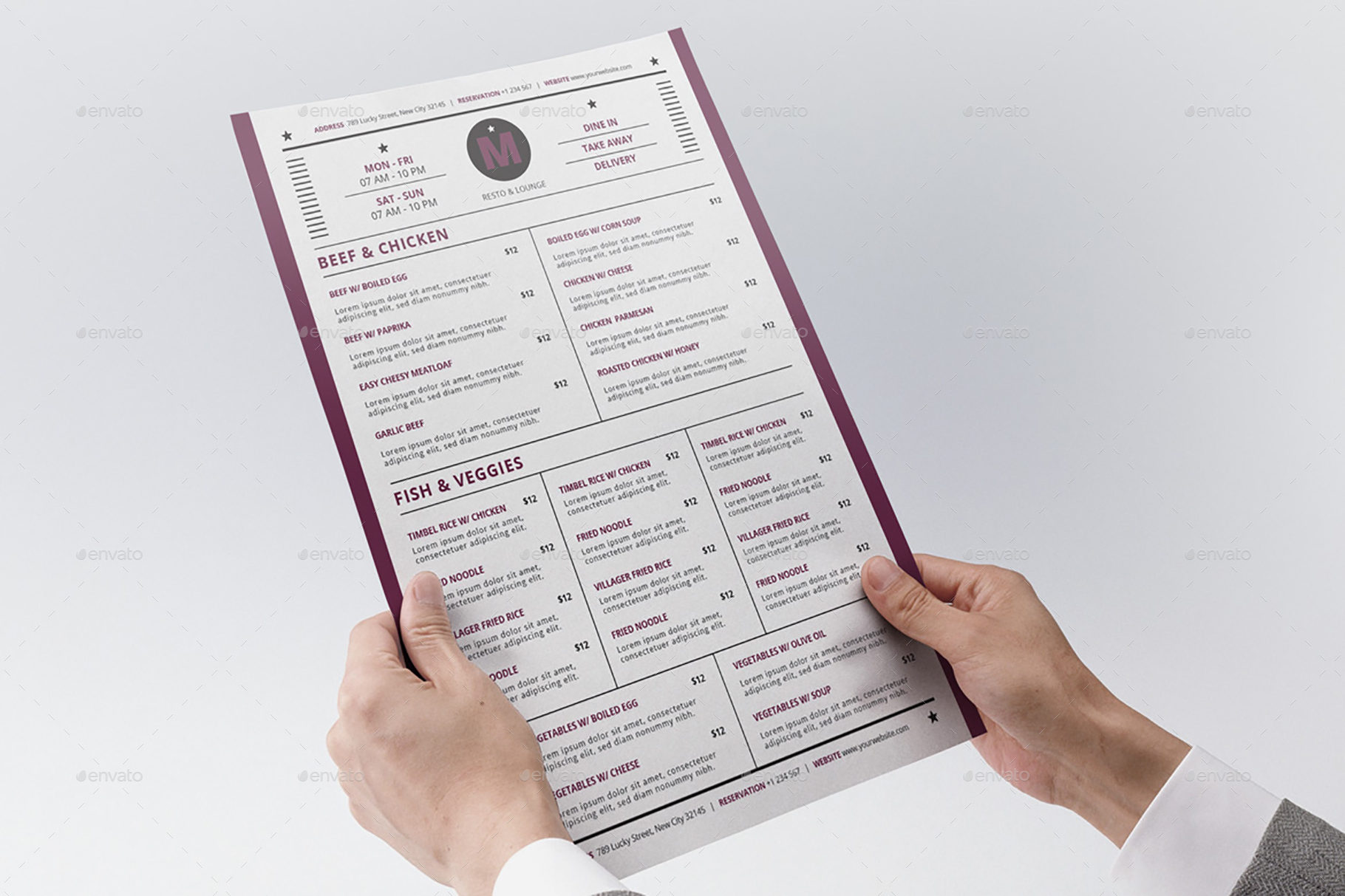 Simple Food Menu - Resto & Lounge Template, Print Templates | GraphicRiver