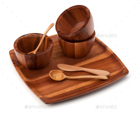 Handmade wooden kitchen dishes Stock Photo by natika | PhotoDune