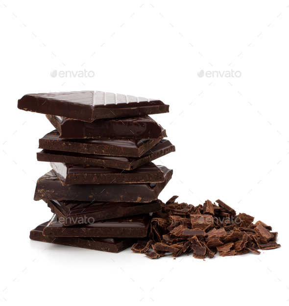 Chocolate bars stack and cinnamon sticks Stock Photo by natika | PhotoDune