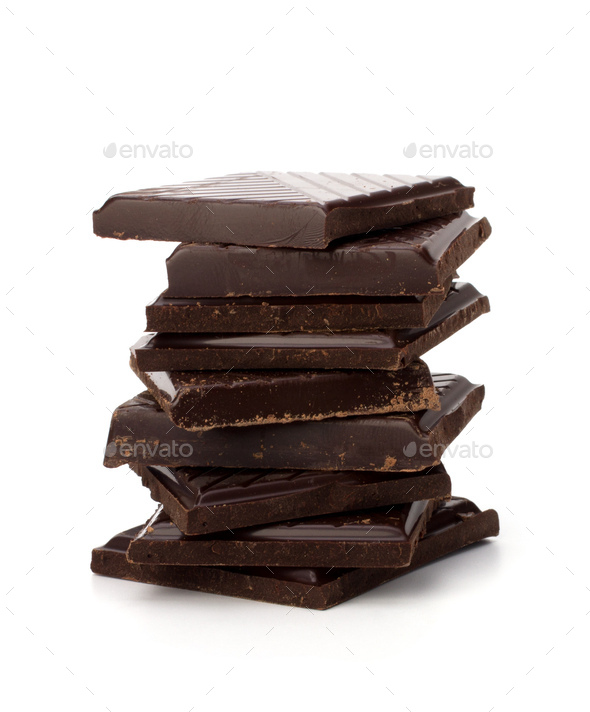 Chocolate bars stack and cinnamon sticks Stock Photo by natika | PhotoDune