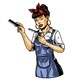 Attractive Winking Female Barber, Vectors | GraphicRiver