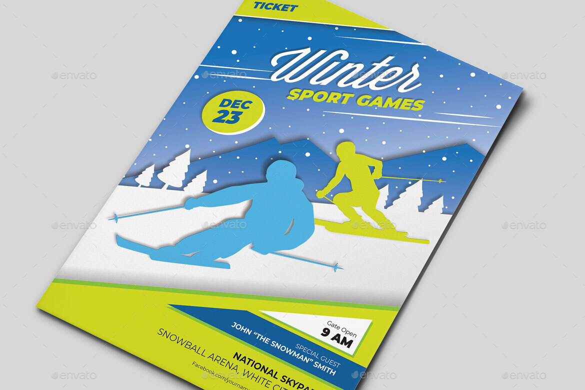 Winter Games Flyers Template, Print Templates | GraphicRiver