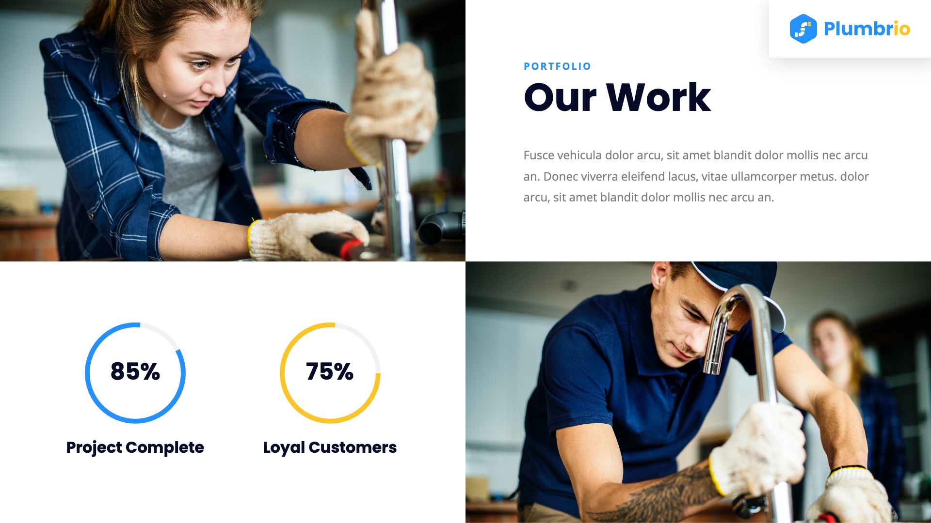 Plumbrio - Plumbing & Services Powerpoint Template, Presentation Templates