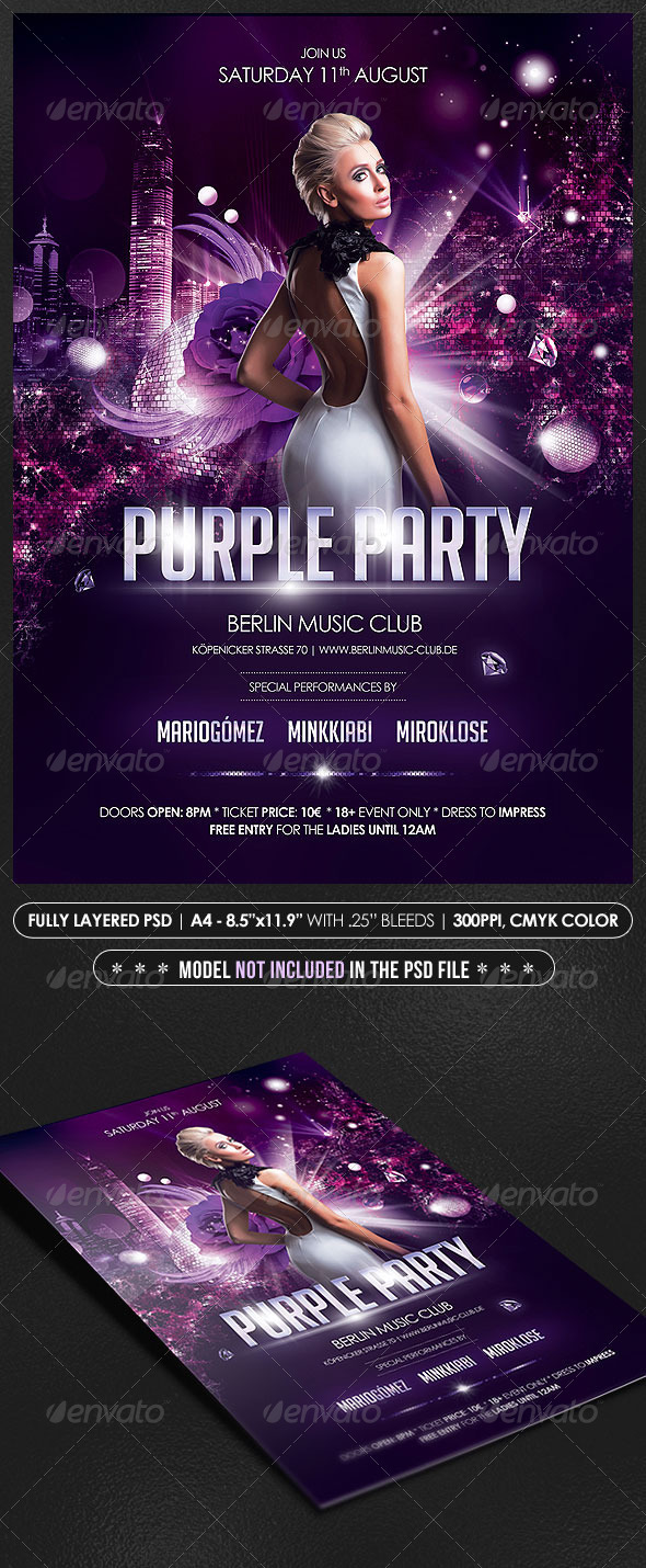 Purple Party Posterflyer By Minkki Graphicriver