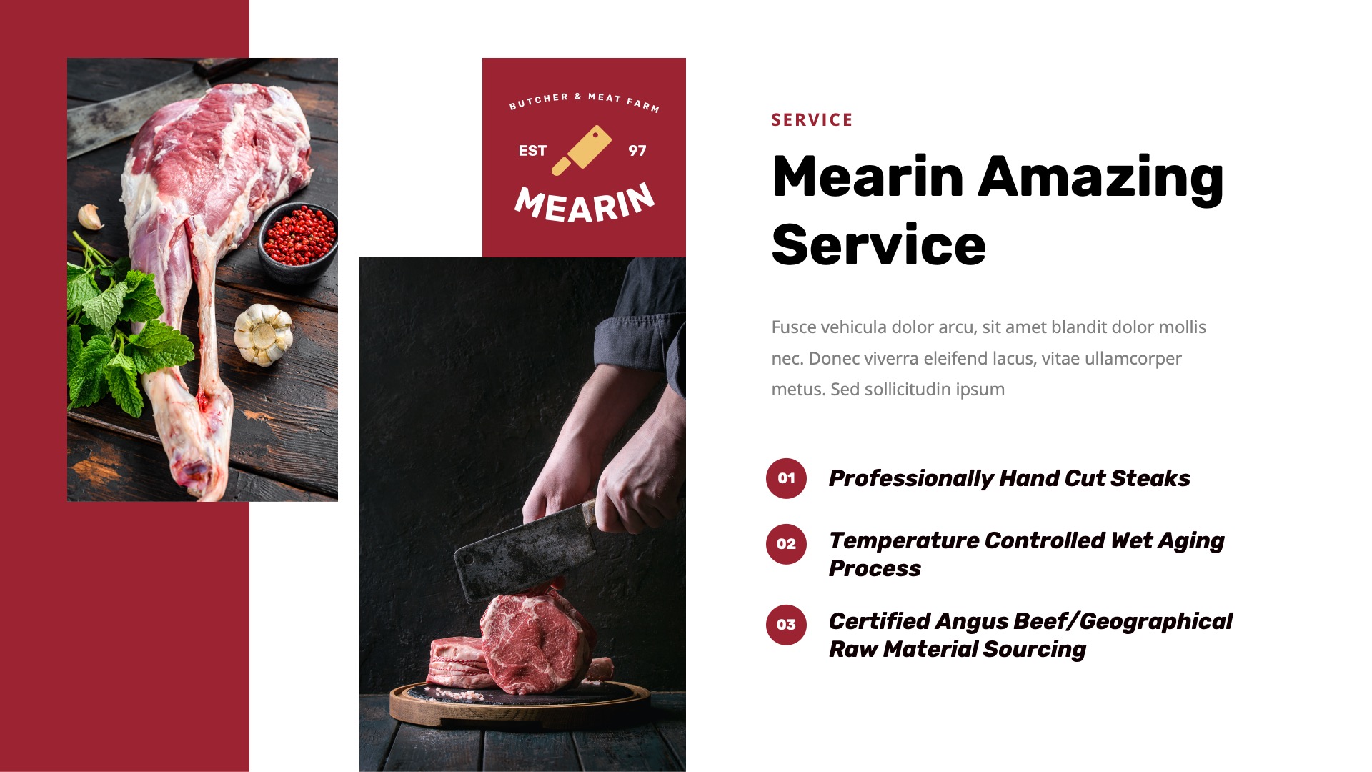 MEARIN - Butcher & Meat Farm Google Slides Template, Presentation Templates