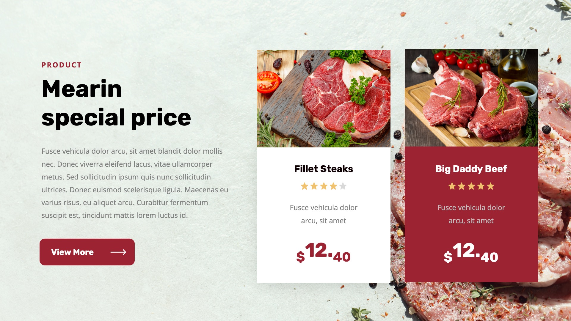 MEARIN - Butcher & Meat Farm Google Slides Template, Presentation Templates