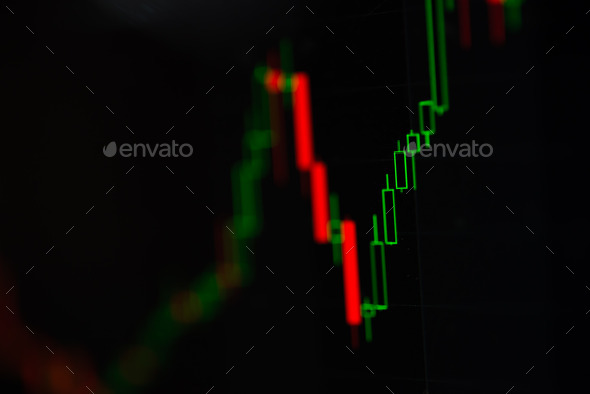 Close-up LED charts and summary info for making stock trading graph ...