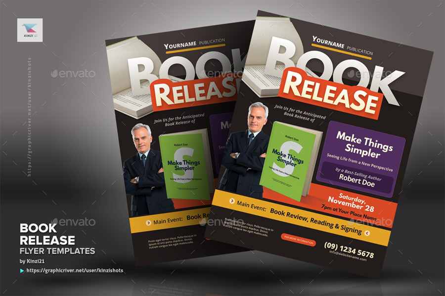 Book Release Flyer Templates, Print Templates | GraphicRiver
