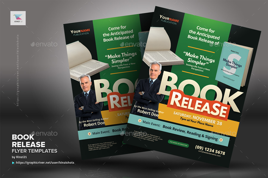 Book Release Flyer Templates, Print Templates | GraphicRiver
