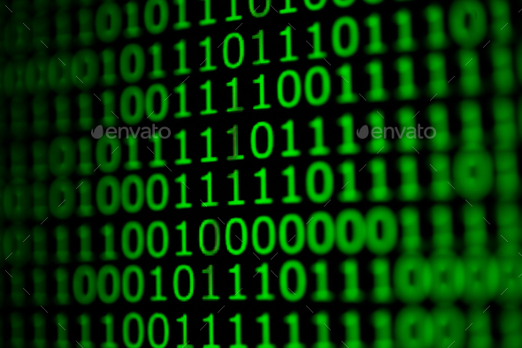 Numerical continuous code in green color, abstract web data in binary code. Stock Photo by ...