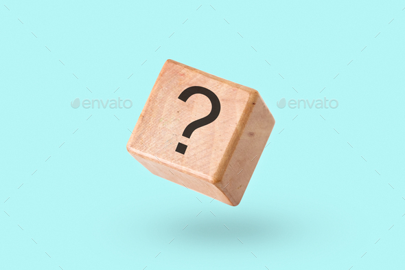 Question mark on the block Stock Photo by sergign | PhotoDune